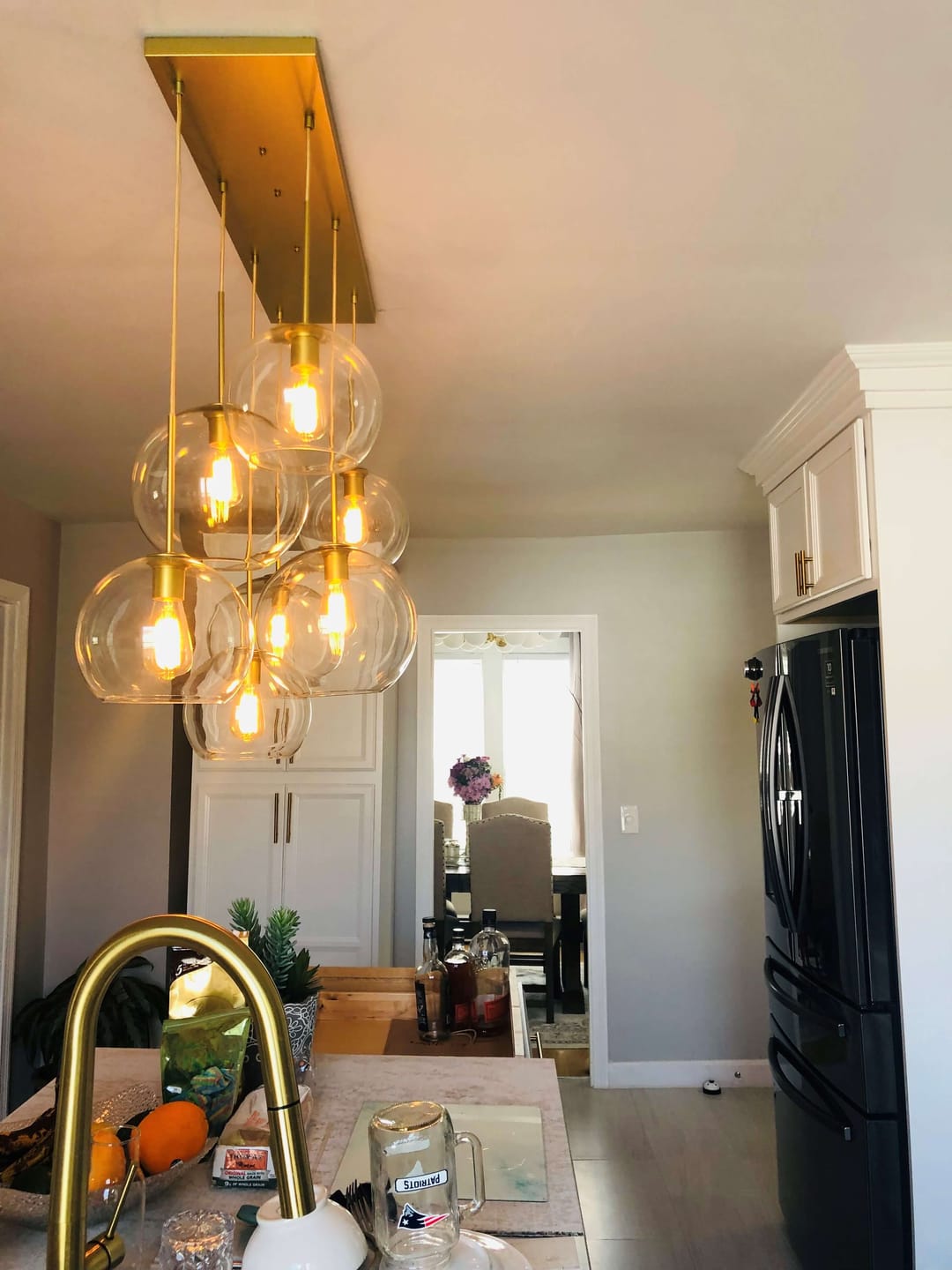 Modern Mid-Century 7-Light Linear Cluster Globe Pendant | yiilighting ...