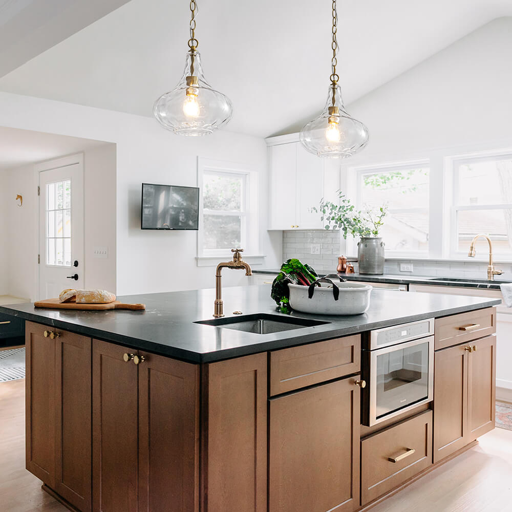 Modern 1-Light Water Pattern Clear Glass Pendant | yiilighting ...