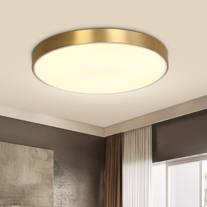 Modern Brass Round LED Overhead Flush Mount Ceiling Light | yiilighting ...