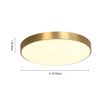 Modern Brass Round LED Overhead Flush Mount Ceiling Light | yiilighting ...