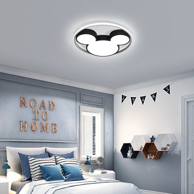 Modern Dimmable LED Mickey Ceiling Light | Joyful Flush Mount for Kids ...