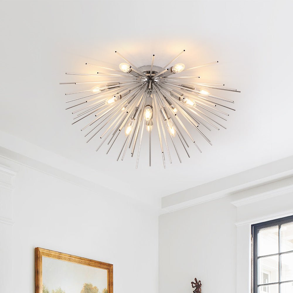 Sputnik Firework Flush Mount Sunburst Ceiling Light | Lounge Chandelier ...