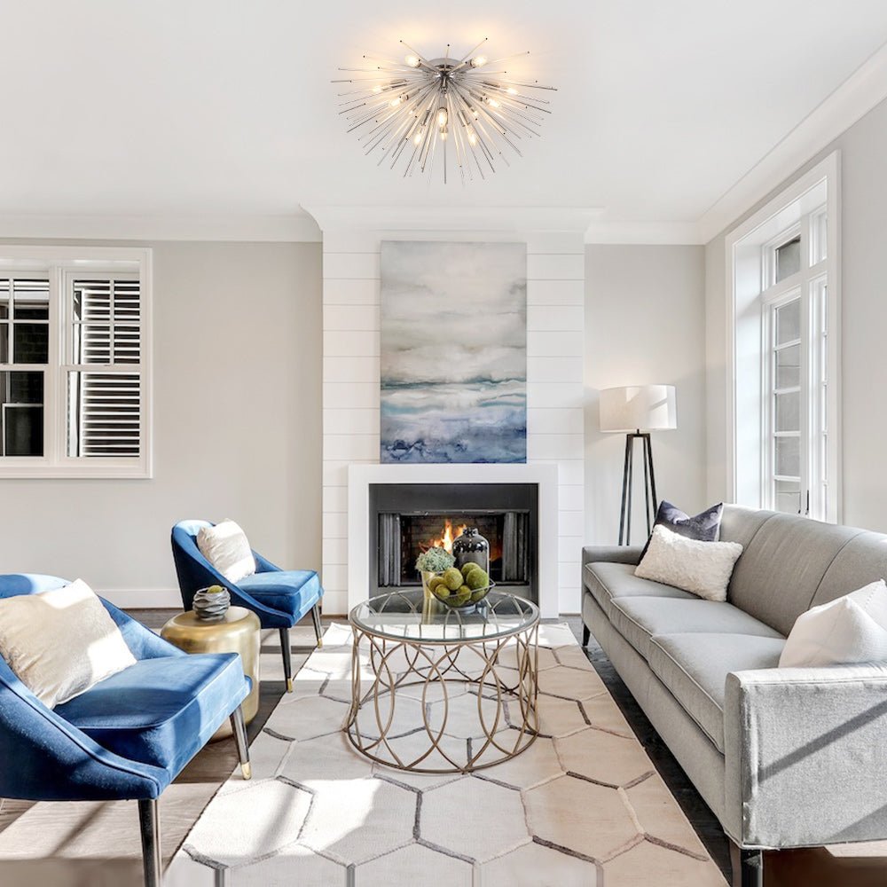 Sputnik Firework Flush Mount Sunburst Ceiling Light | Lounge Chandelier ...